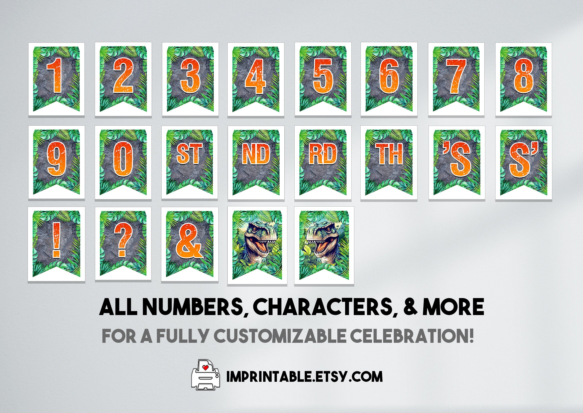 Dinosaur Party Banner | Instant Download Custom Kids Jurassic Birthday ...