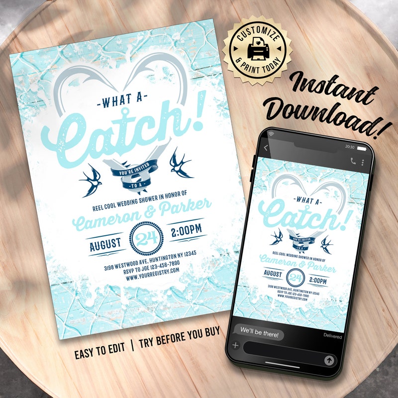 Fishing Wedding Invitation - Etsy