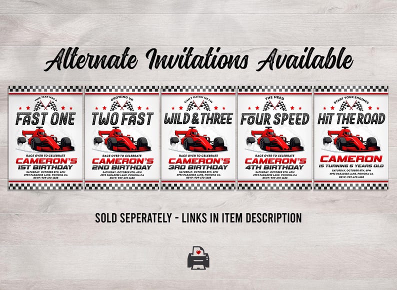 Race Car Thank You Tag | Editable Go Kart Speedway Kids Birthday Party ...