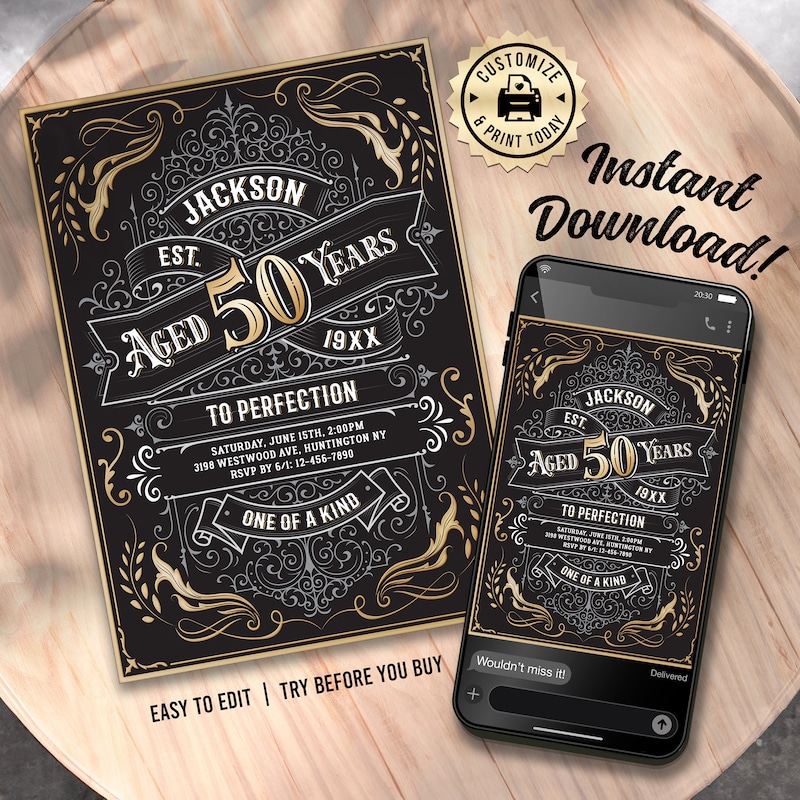 50th Birthday Labels - Etsy
