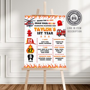 Firefighter Birthday Photo Invitation | Editable Fire Truck Little Hero ...