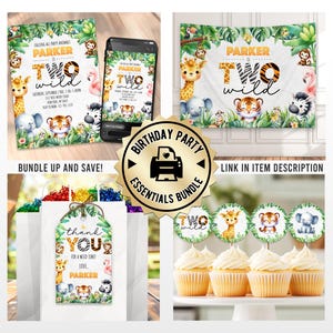Safari 2nd Birthday Milestone Board | Editable Two Wild Jungle Animal ...