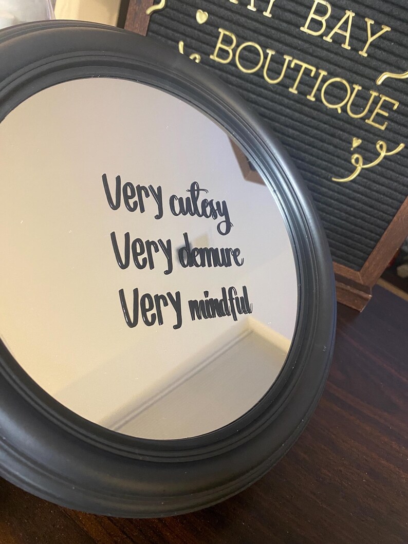 Very Cutesy, Very Demure, Very Mindful Quote Mirror - Etsy