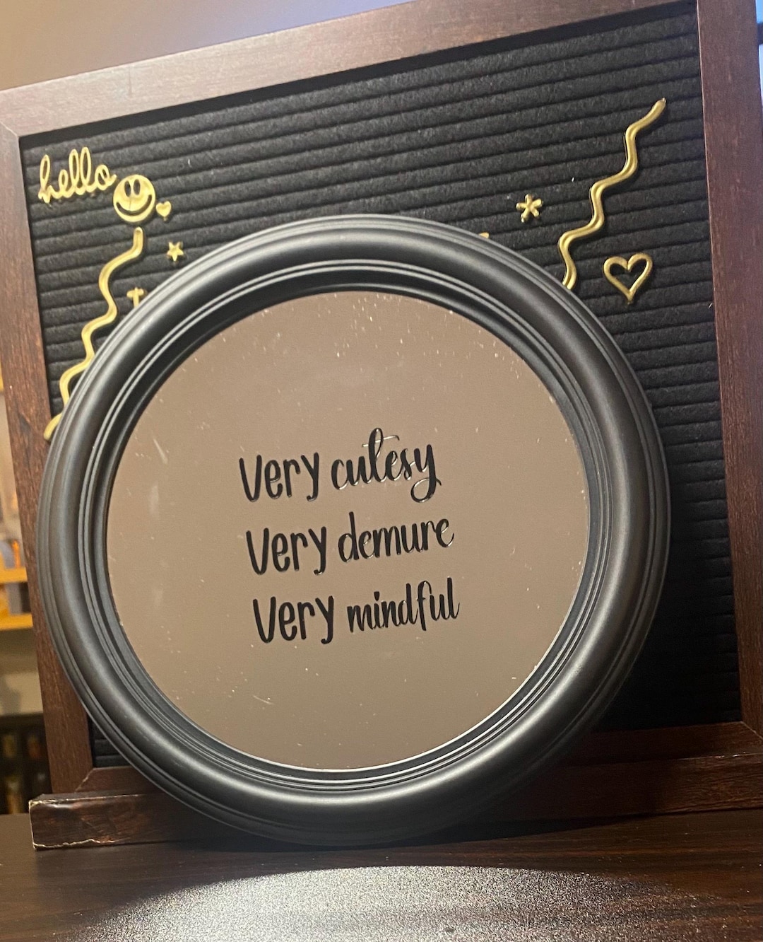 Very Cutesy, Very Demure, Very Mindful Quote Mirror - Etsy