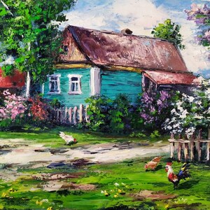 Oil Painting Landscape Village Spring Impressionism Canvas | Etsy