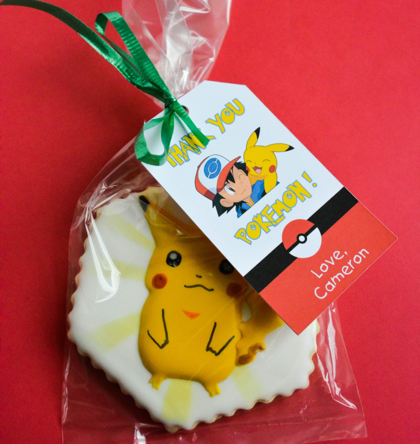 Handcrafted or DYI Digital Pokemon Favor Tags With Ribbon | Etsy