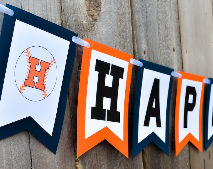 Astros Birthday Banner Baseball Birthday Party Banner Houston Astros ...