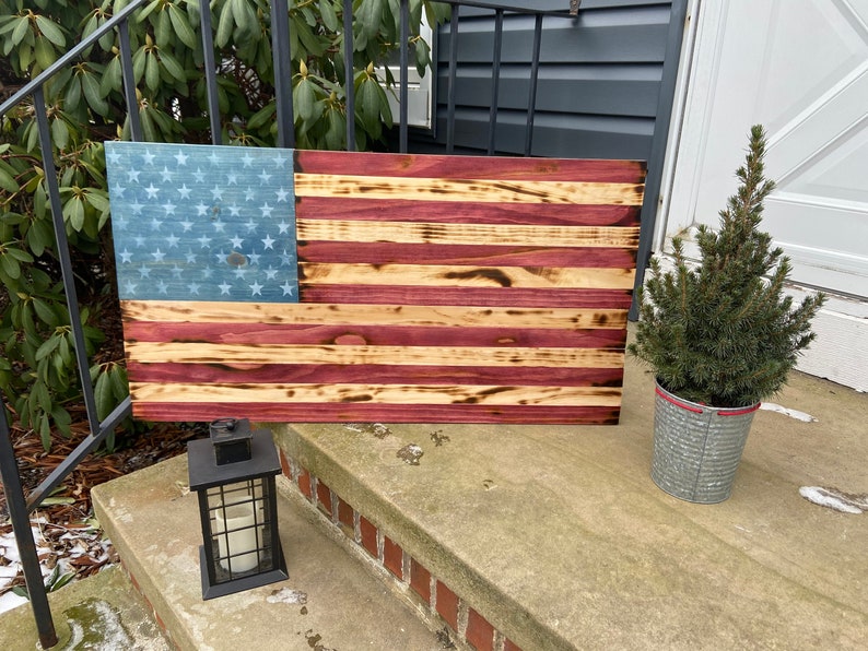 Rustic Handmade American Flag - Etsy
