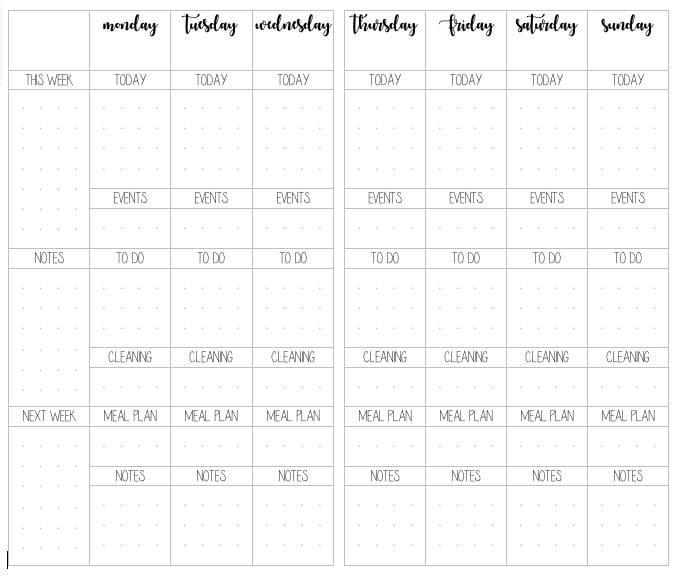 Digital Personal Size Undated Bujo Dot Grid WO2P Traveler's Notebook ...