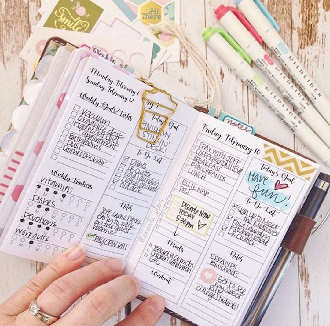 Digital Pocket Size Undated Weekly/daily Traveler's Notebook Inserts ...