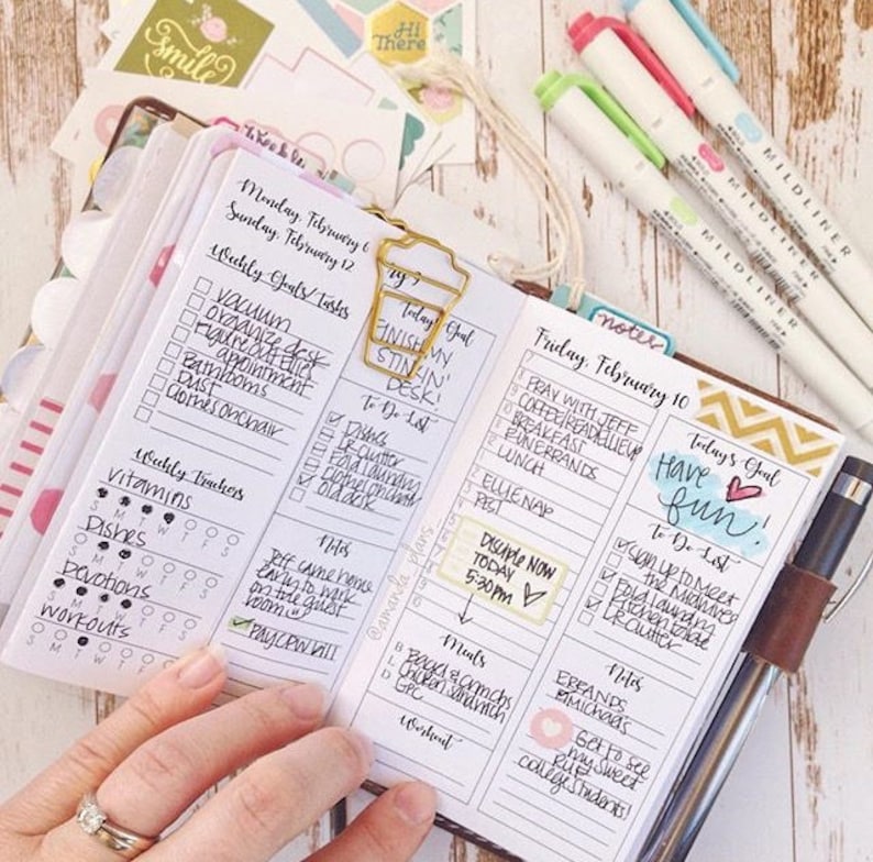Digital Pocket Size Undated Weekly/daily Traveler's Notebook Inserts ...