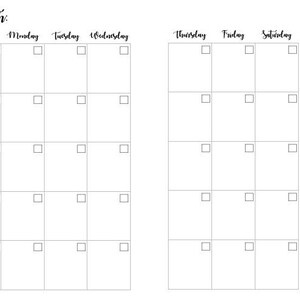 Digital Pocket Size Undated Weekly/daily Traveler's Notebook Inserts ...