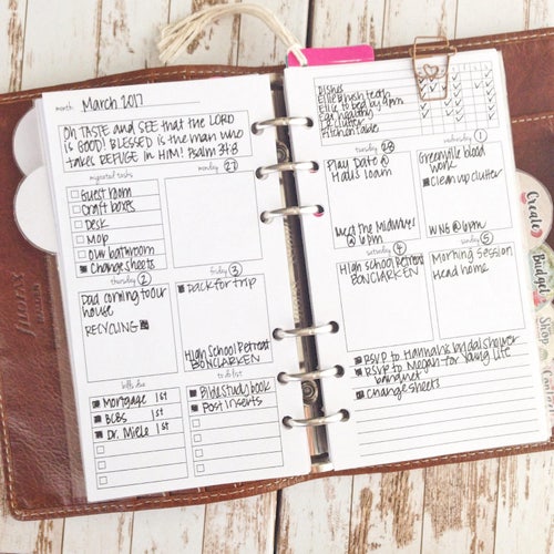 Digital Personal Size Undated Horizontal Split Layout WO2P - Etsy