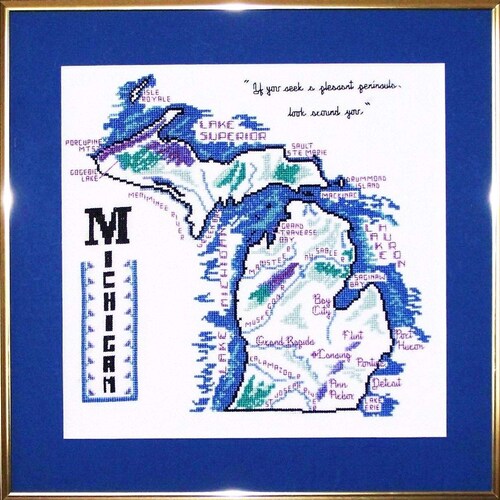 Lighthouse Cross Stitch Pattern Michigan Cross Stitch State - Etsy