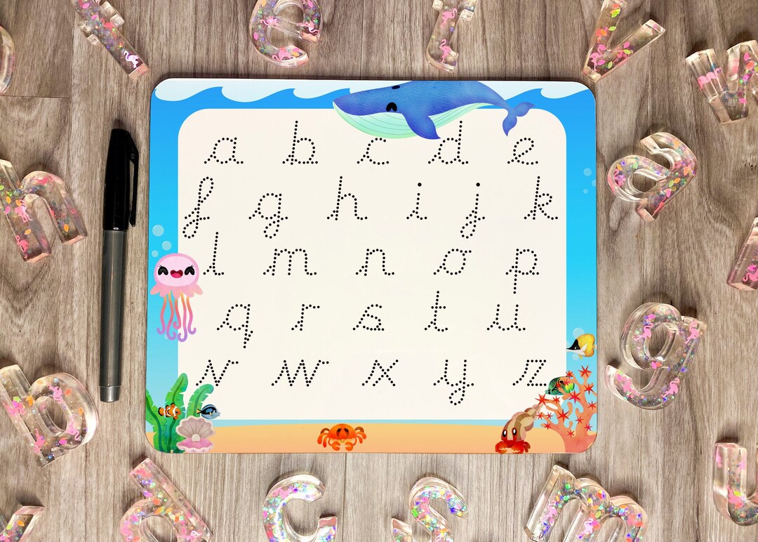 Sea Life Pre Cursive Lowercase Alphabet Practice Dry Wipe - Etsy Canada