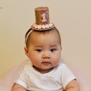 Girls Mini Top Hat Girls Pink Hat Glitter Party Hat Tea - Etsy