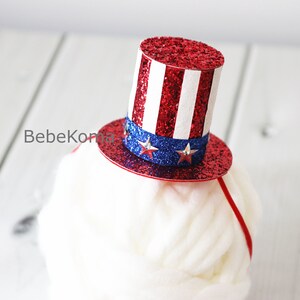 July 4th Baby, 4th of July Top Hat, Patriotic Headband, Baby July 4th ...