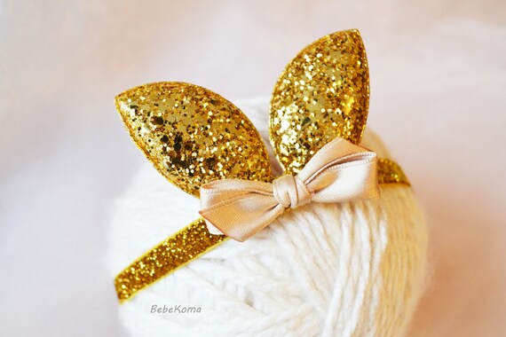 Glitter bunny ear headband bunny ear headband newborn | Etsy