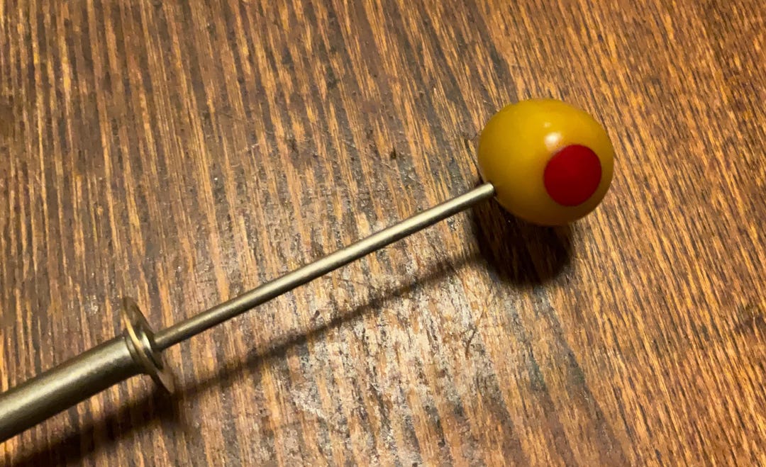 Rare MCM Bakelite Olive With Pimento Topped Olive Grabber Spring Loaded ...