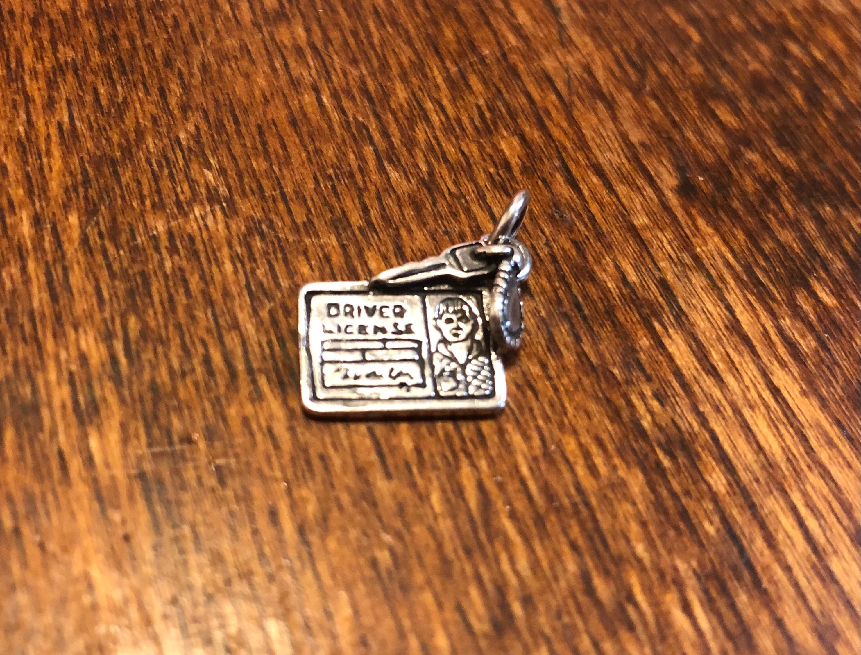 Sterling Drivers License and Keys Charm - Etsy