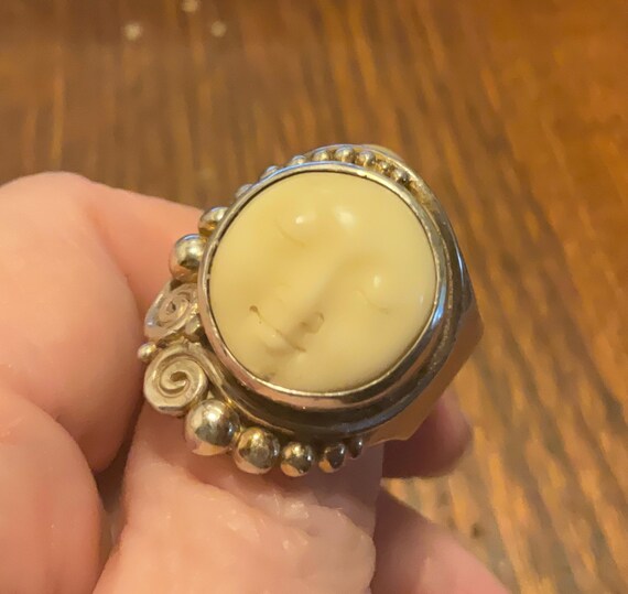 Sajen Goddess sterling Silver Ring Adjustable Size 7 - Gem