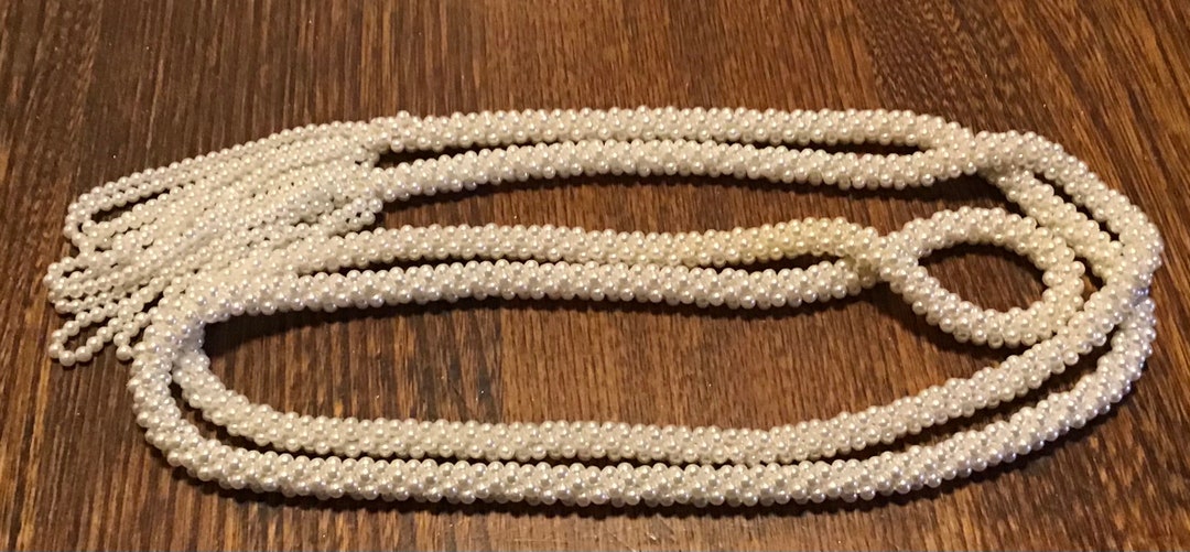 1920s White Seed Bead Rope Lariat 50 Inches - Etsy