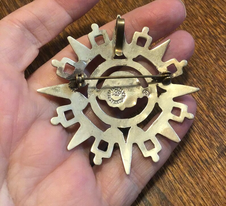 Sterling Aztec Calendar Pin/pendant - Etsy