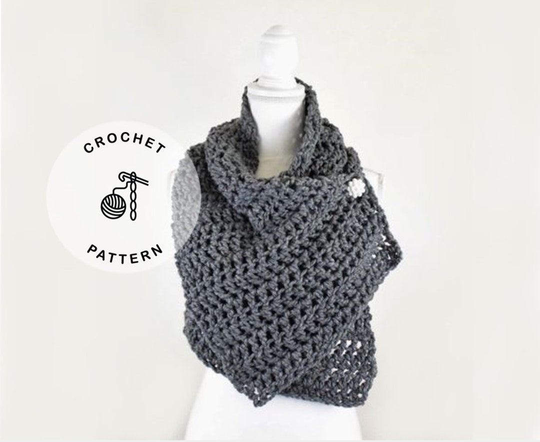 CROCHET Wrap Pattern / Beginner Crochet Wide Wrap Pattern, Oversized ...
