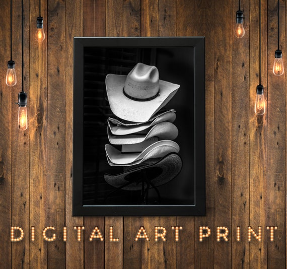 Digital Art Print INSTANT DOWNLOAD Cowboy Hats | Etsy