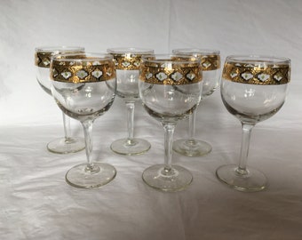 Vintage wine glasses | Etsy