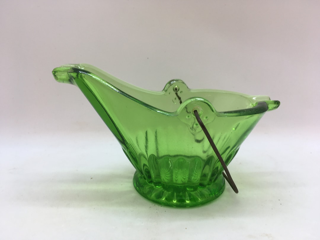 Miniature Green Glass Coal Scuttle Ashtray (M1) - Etsy