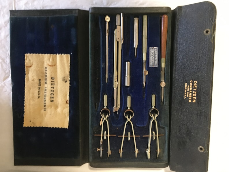 Vintage Dietzgen Drafting Set commander Made in - Etsy