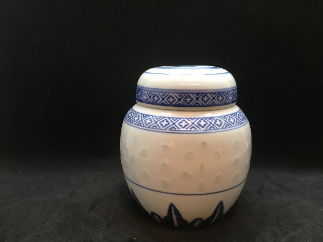 Chinese Tienshan Fine China Porcelain Small Blue and White Rice Grain ...