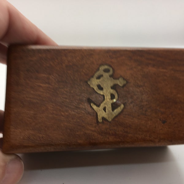 Brass Inlaid Wood Box - Etsy