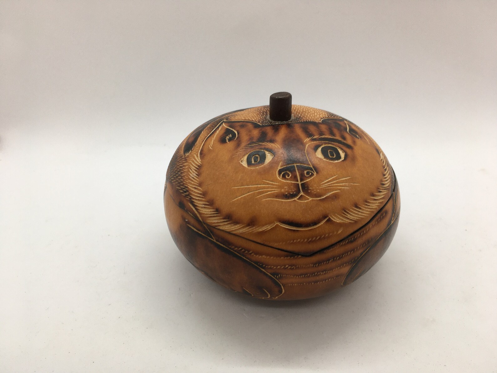 Vintage Hand Painted Cat Gourd Art - Etsy