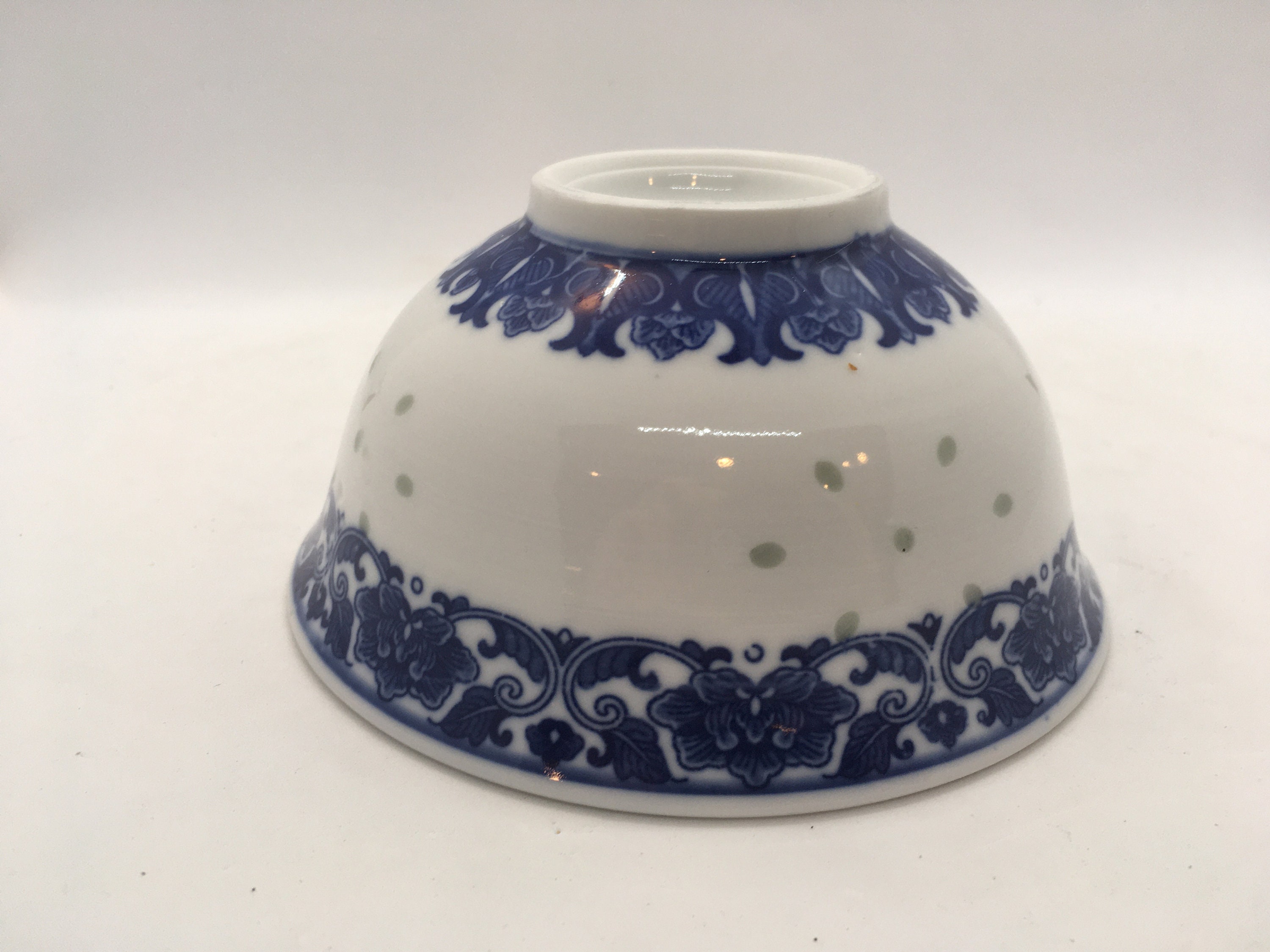 Vintage Chinese Porcelain Blue and White Rice Grain Pattern | Etsy