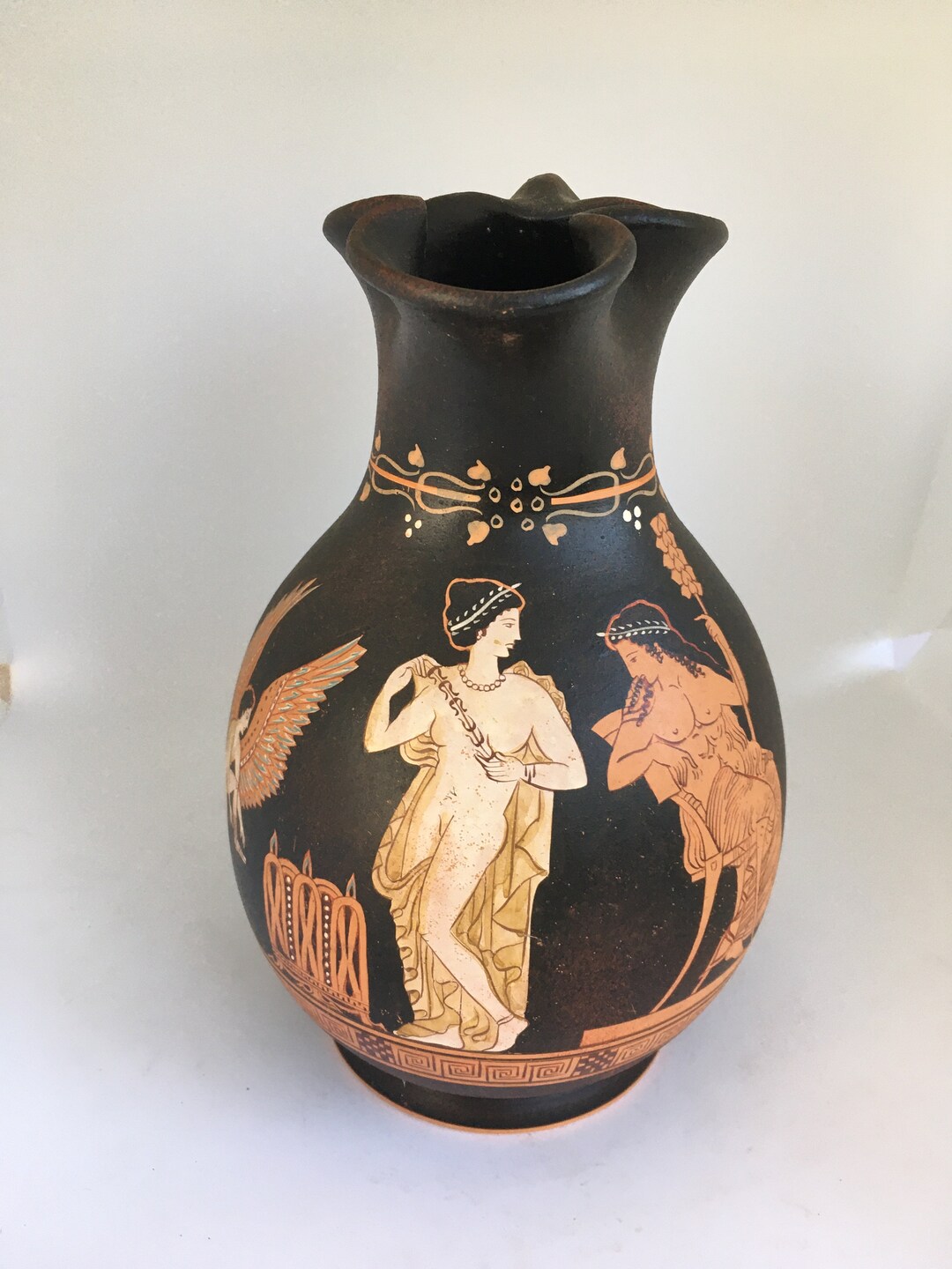 Ancient Greek Pitcher Replica: Eros, Pompe, Dionysus - Mid 4th Century ...