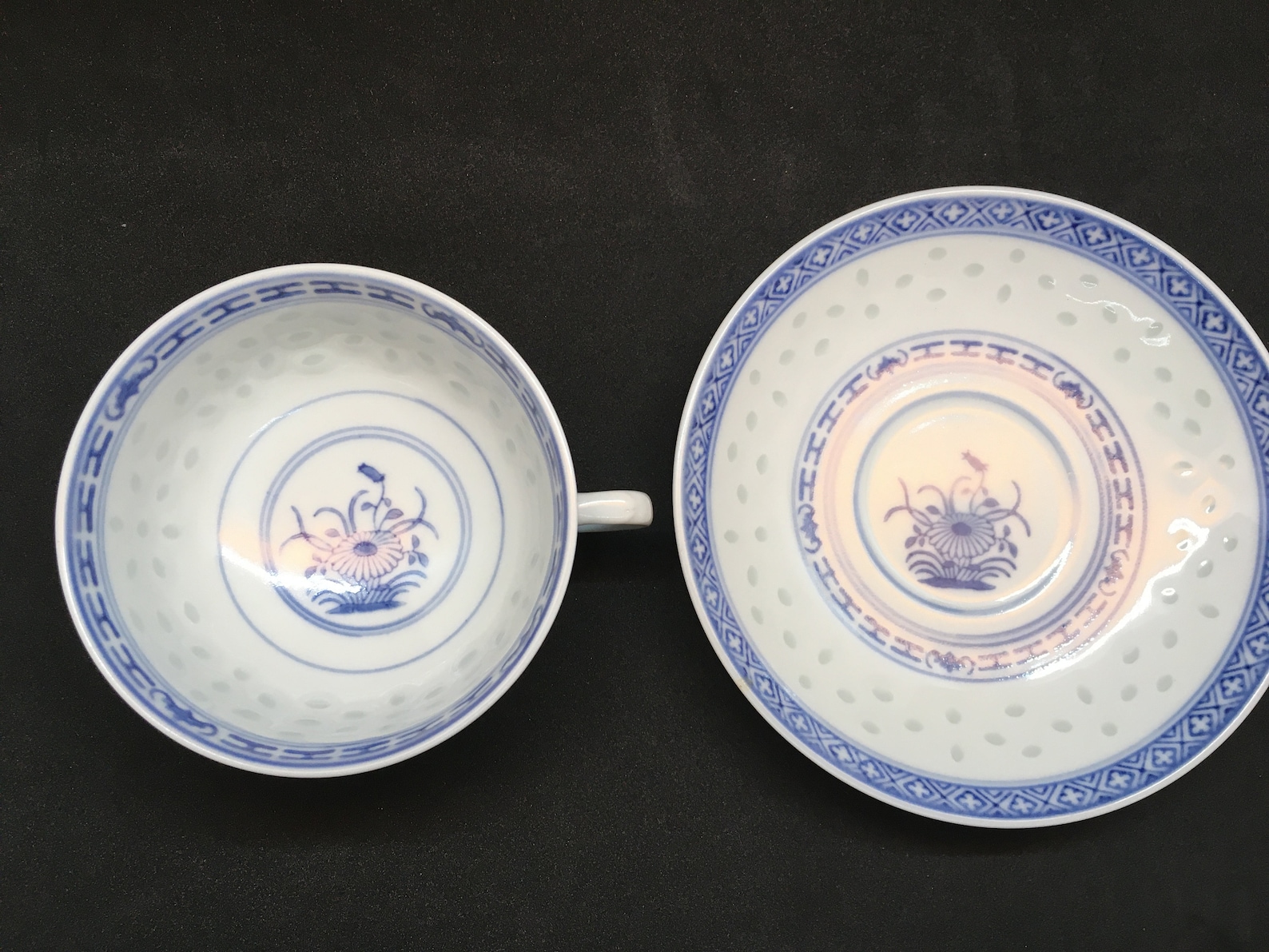 Chinese Porcelain Blue and White Rice Grain Rice Eye Tea Cup - Etsy