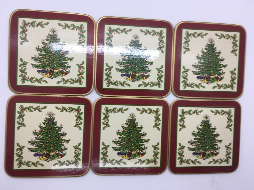 Six Vintage Boxed Cloverleaf Coasters Christmas Tree Made England - Etsy