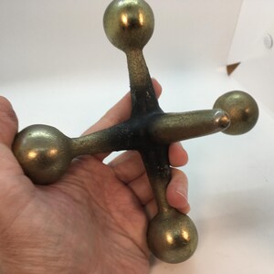 Vintage MCM Style Cast Metal Silver Colored Jacks Paperweight Bookend ...