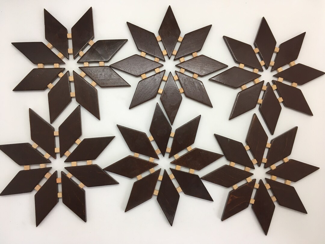 MCM Wooden Star Coasters (6 Total) ~ Marked Made in Western Germany ~ 5 ...
