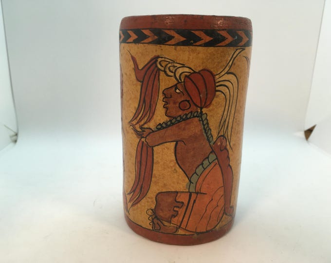 Vintage Aztec Mayan Ceremonial Terracotta Clay Vase ~ 5.75" X 3.5" - Etsy