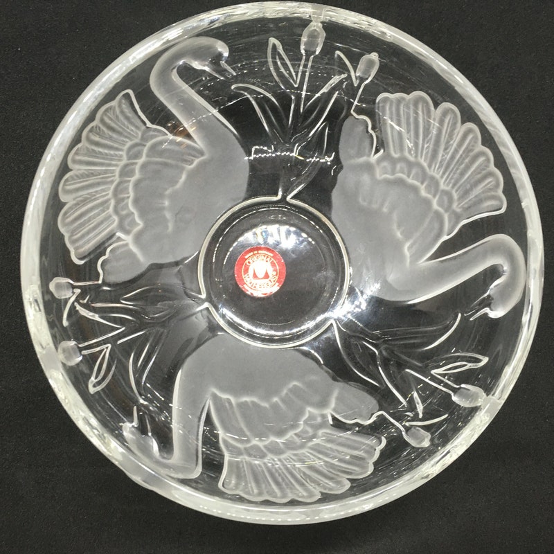 Antique Swan Glass Bowl - Etsy