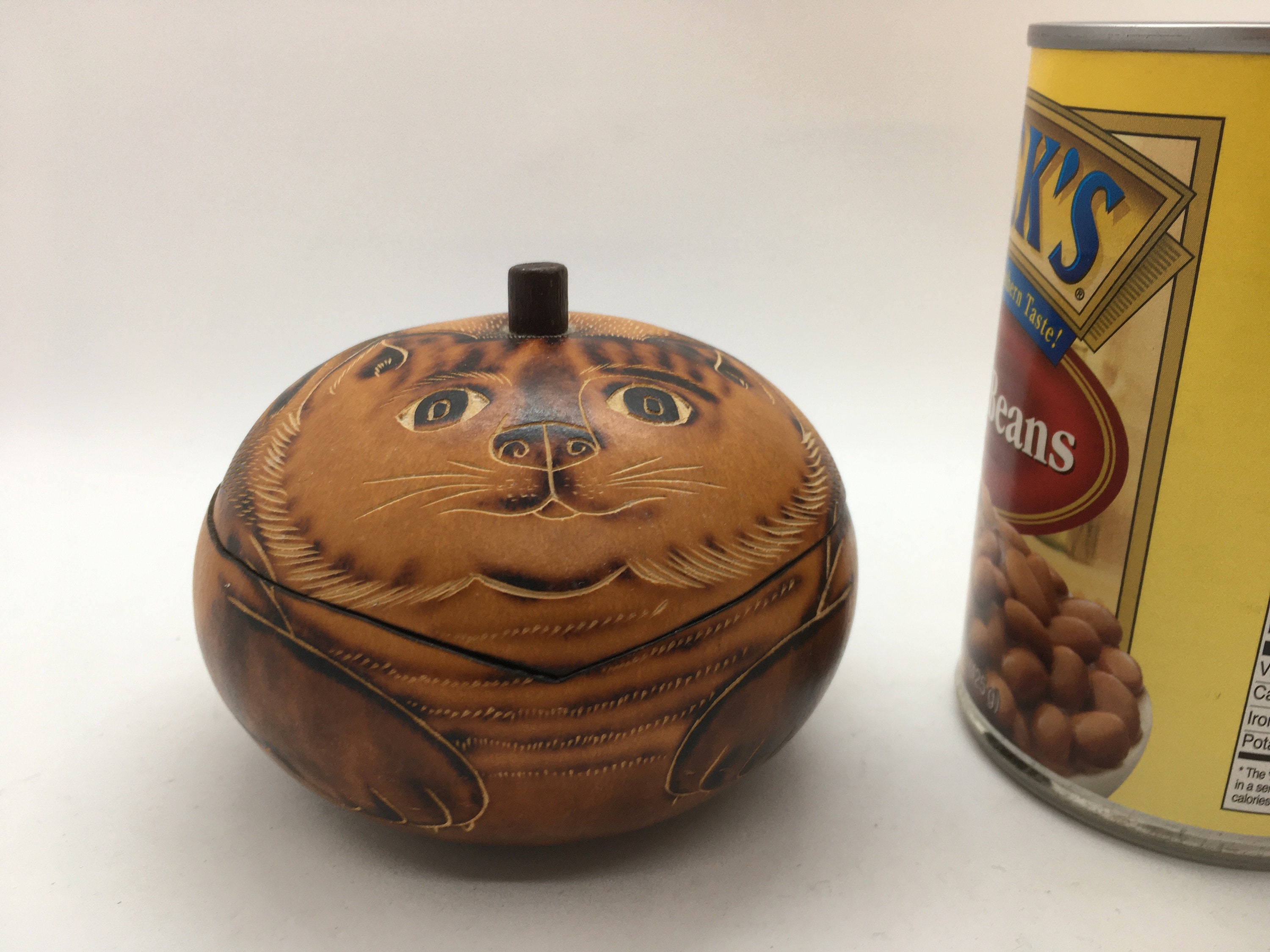Vintage Hand Painted Cat Gourd Art | Etsy
