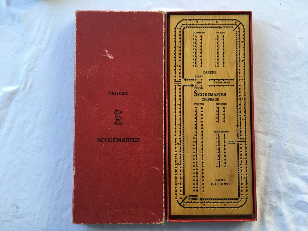 Vintage Drueke 1150 Scoremaster Once-a-round Cribbage Board With Box and Instructions - Etsy