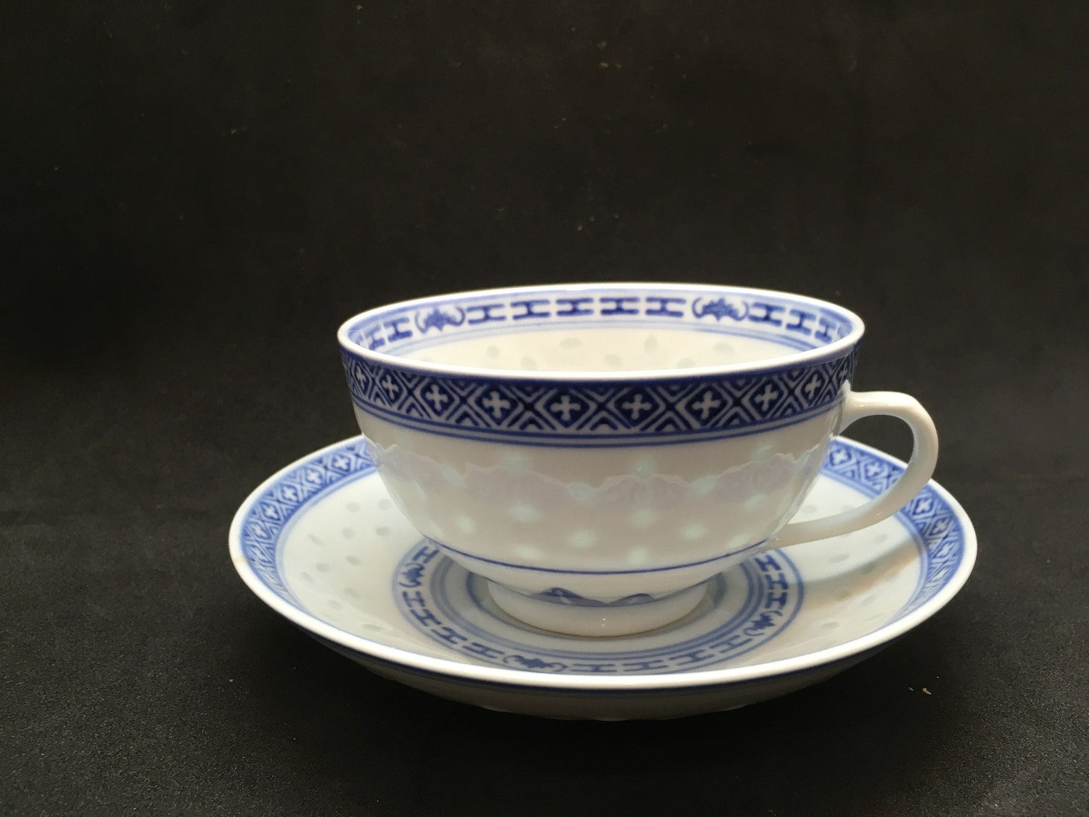 Chinese Porcelain Blue and White Rice Grain Rice Eye Tea Cup - Etsy