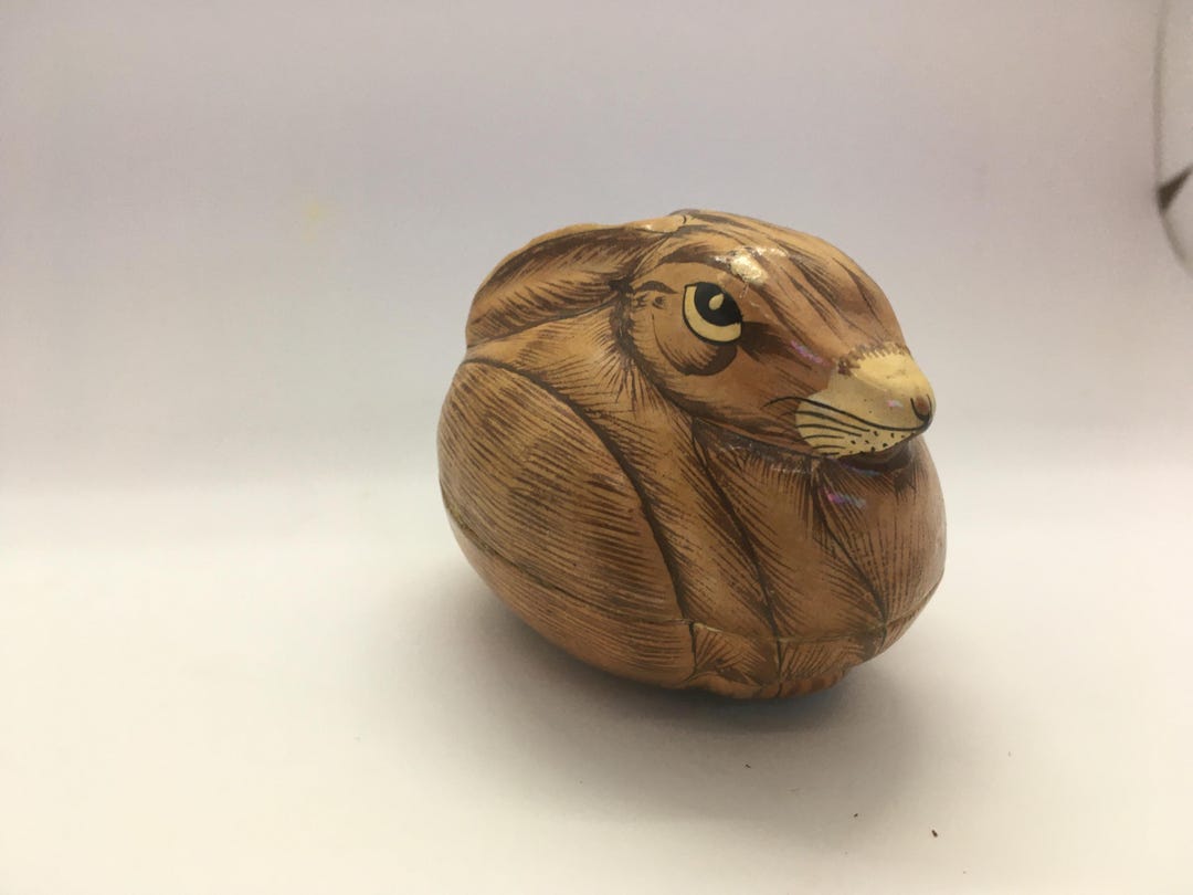 Vintage Papier-mache Brown Bunny Rabbit ~ Made in India - Etsy