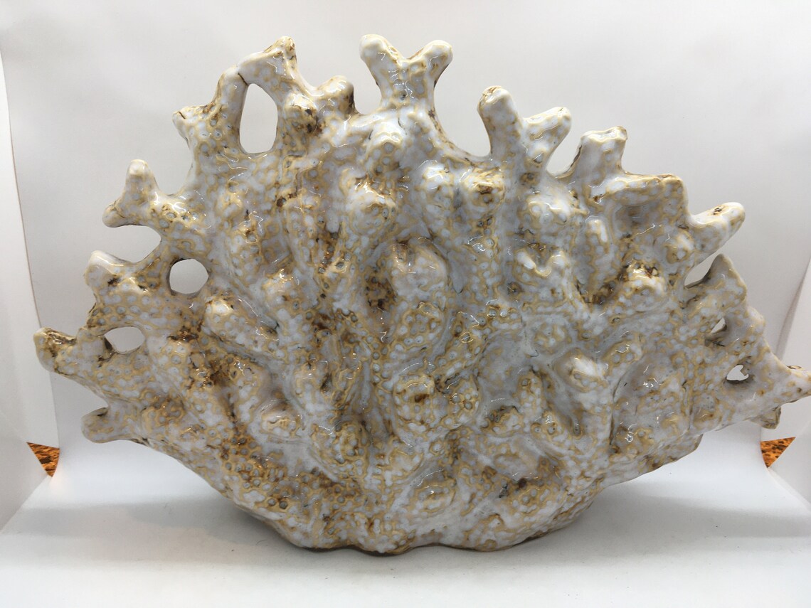 Cream and Gold Ceramic Coral Reef Sculpture Abstract | Etsy
