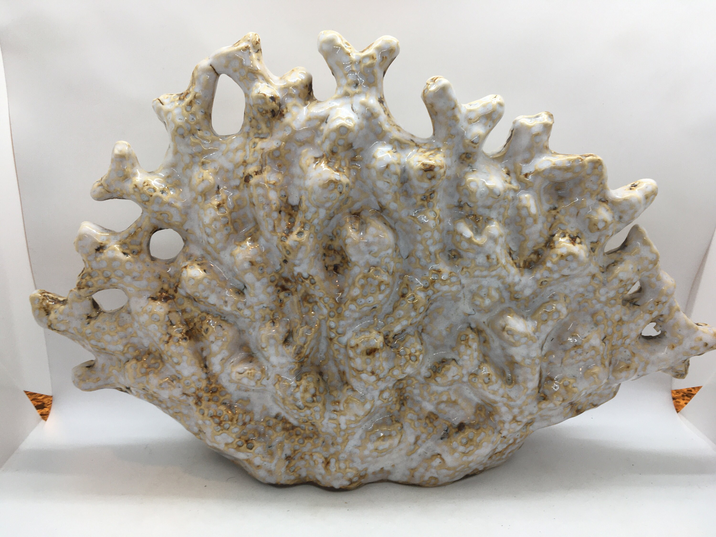 Cream and Gold Ceramic Coral Reef Sculpture Abstract | Etsy