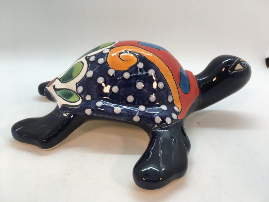 Hand Painted Ceramic Turtle ~ Made in Mexico - Etsy